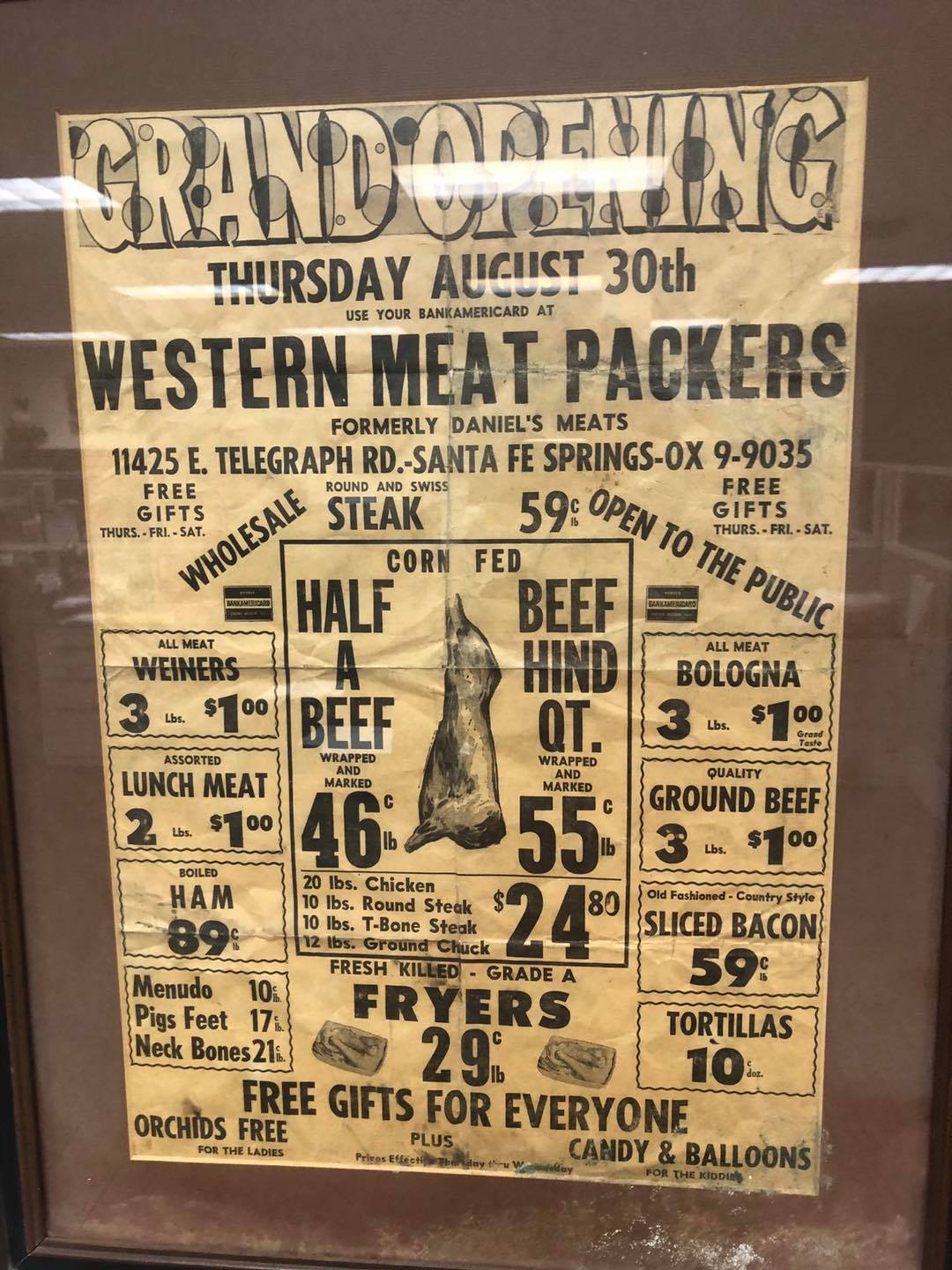 Old Prices - Daniel's Meat